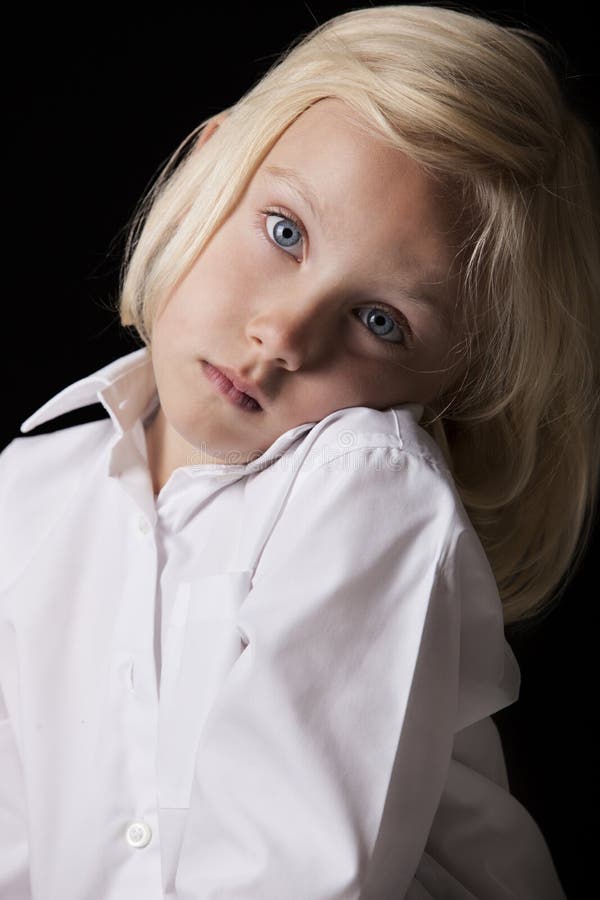 Portrait of Little Girl in Studio Stock Image - Image of closeup, face ...