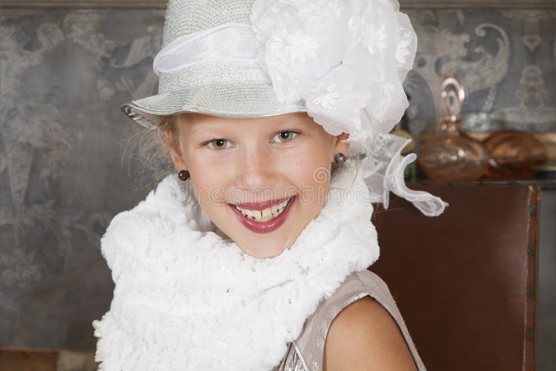 Portrait of little lady stock photo. Image of traditional - 38273562