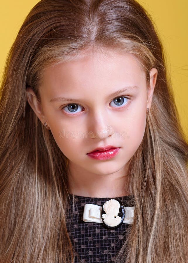Portrait of Little Model Girl Stock Image - Image of style, fashion ...