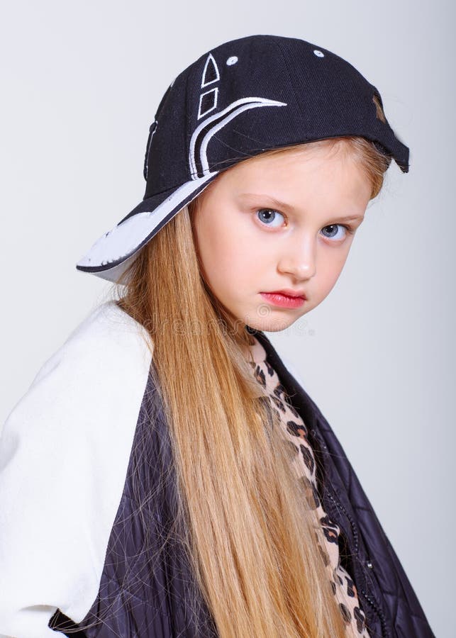 Portrait of Little Model Girl Stock Image - Image of family, studio ...