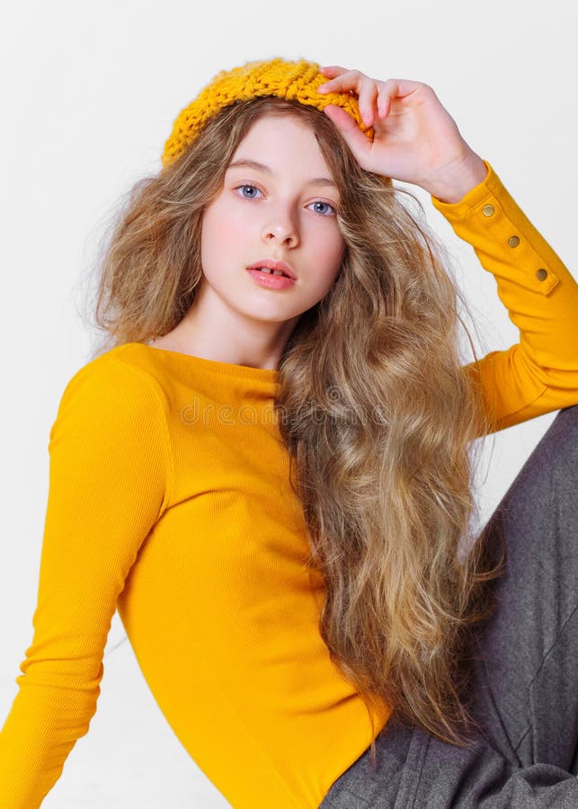 Portrait of Little Model Girl Stock Photo - Image of child, clothes ...