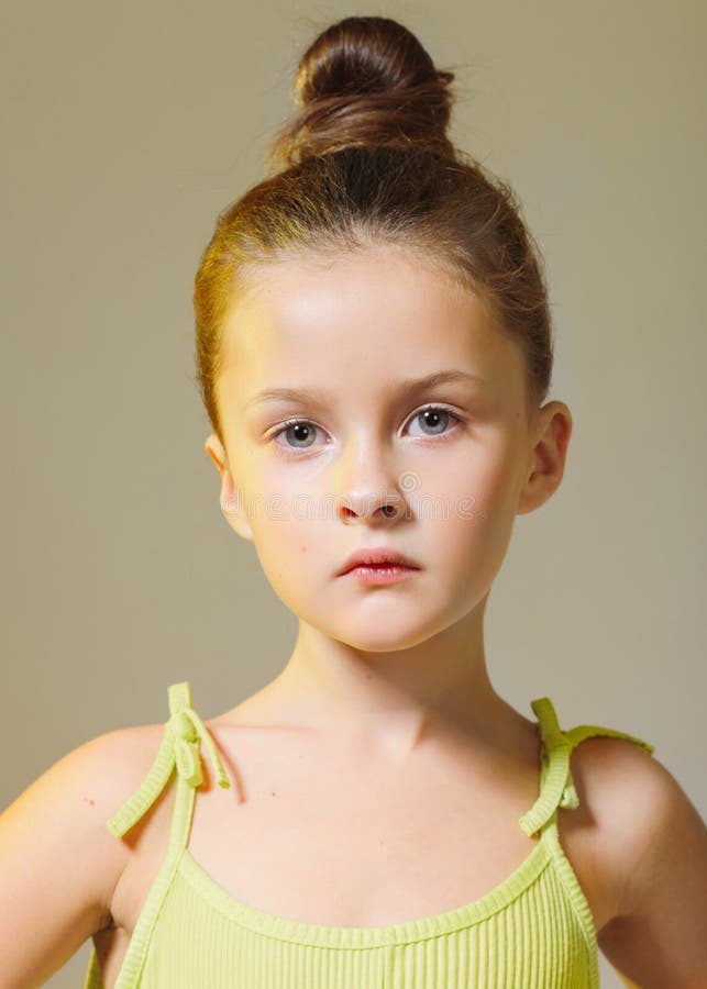 Portrait of Little Model Girl Stock Photo - Image of style, hair: 164254994