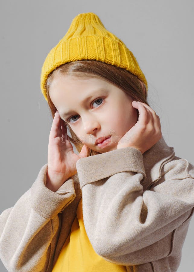 Portrait of Little Model Girl Stock Image - Image of happiness, style ...