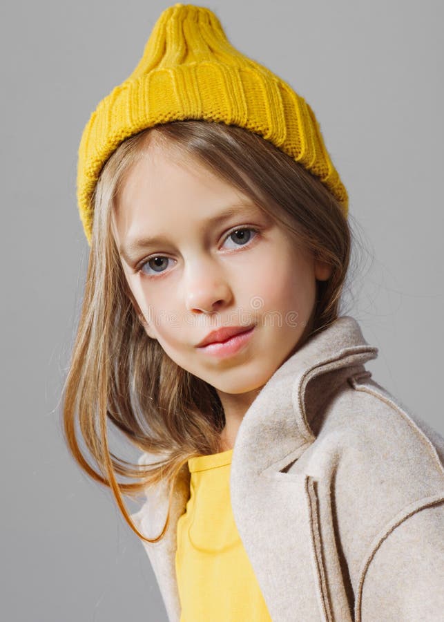 Portrait of Little Model Girl Stock Photo - Image of childhood, happy ...