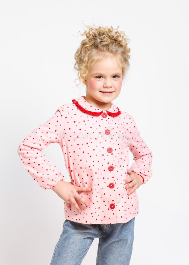 Portrait of Little Model Girl Stock Image - Image of fashion, hairstyle ...