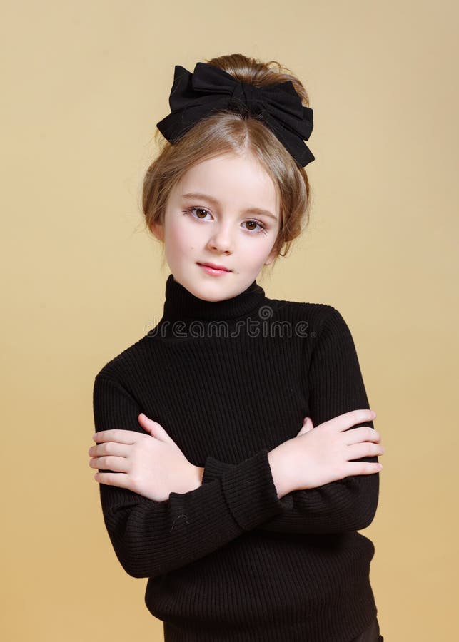 Portrait of Little Model Girl Stock Photo - Image of beautiful, stylist ...