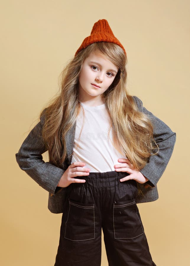 Portrait of Little Model Girl Stock Photo - Image of beautiful, stylist ...