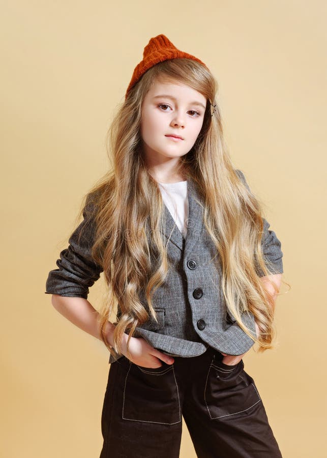 Portrait of Little Model Girl Stock Photo - Image of beautiful, stylist ...