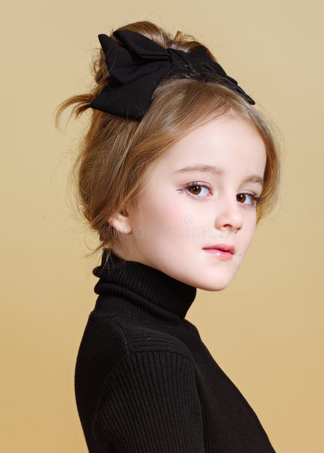 Portrait of Little Model Girl Stock Photo - Image of beautiful, stylist ...