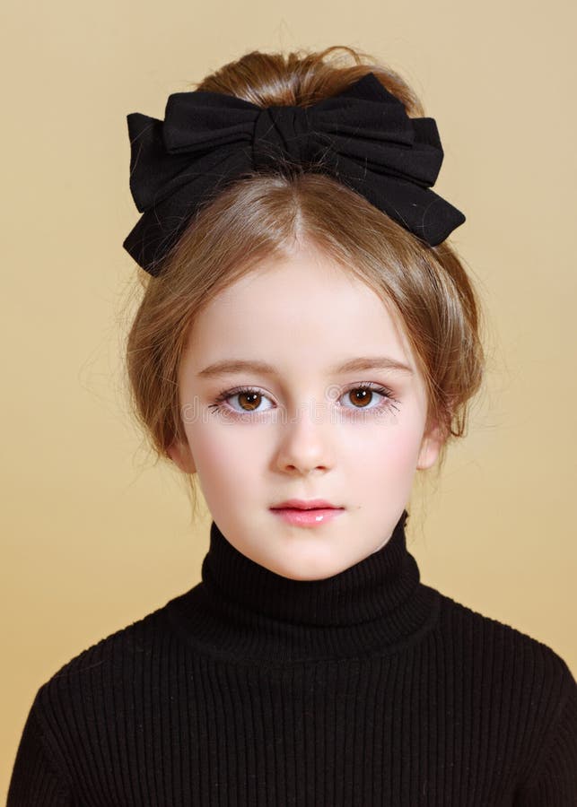 Portrait of Little Model Girl Stock Photo - Image of beautiful, stylist ...