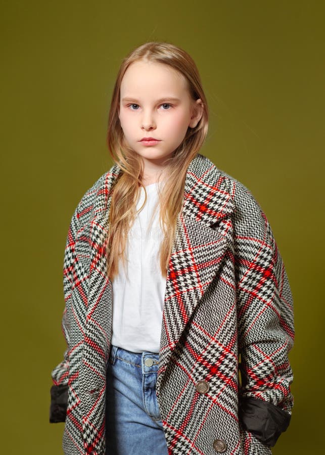 Portrait of Little Model Girl Stock Photo - Image of happy, sweetie ...