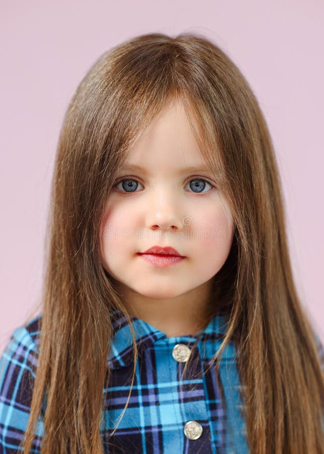 Portrait of Little Model Girl Stock Image - Image of style, studio ...