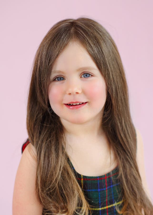 Portrait of Little Model Girl Stock Image - Image of family, happy ...