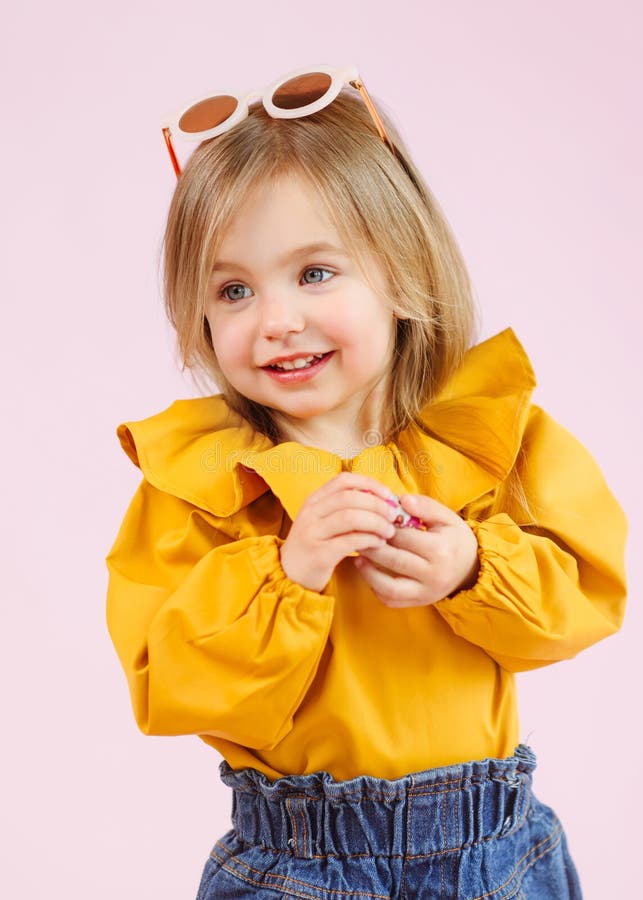 Portrait of Little Model Girl Stock Image - Image of hairstyle ...