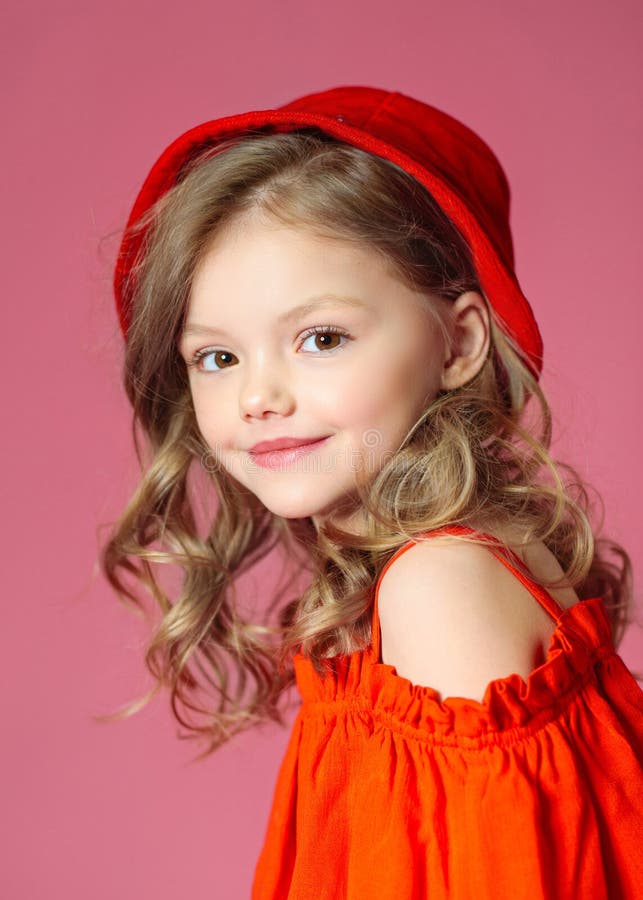 Portrait of Little Model Girl Stock Image - Image of stylist, studio ...