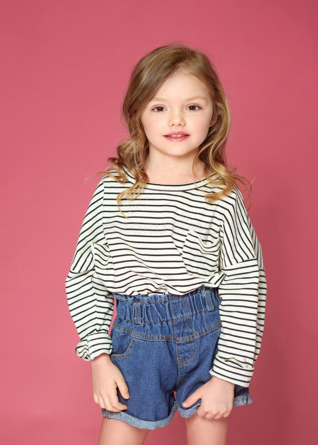 Portrait of Little Model Girl Stock Image - Image of girl, hairstyle ...