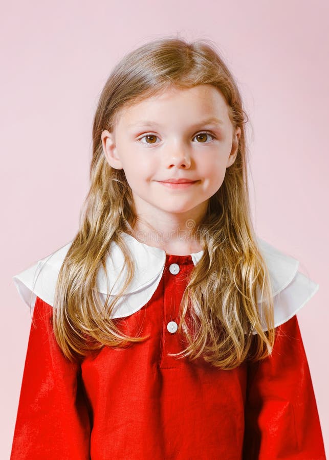 Portrait of Little Model Girl Stock Photo - Image of happiness, sweetie ...