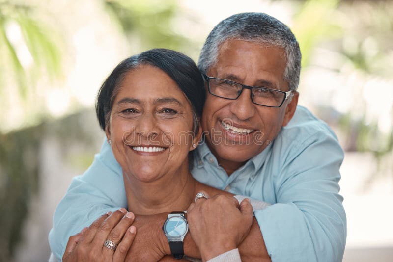 Portrait Love And Senior Couple Hug In A Happy Marriage Relationship