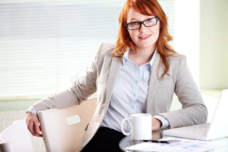 Pretty employee stock photo. Image of people, positive - 30214774