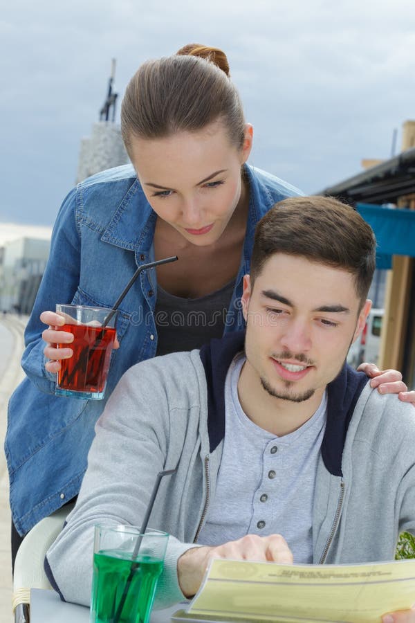 Portrait Loving Couple on Date and Hanging Out Stock Image - Image of ...