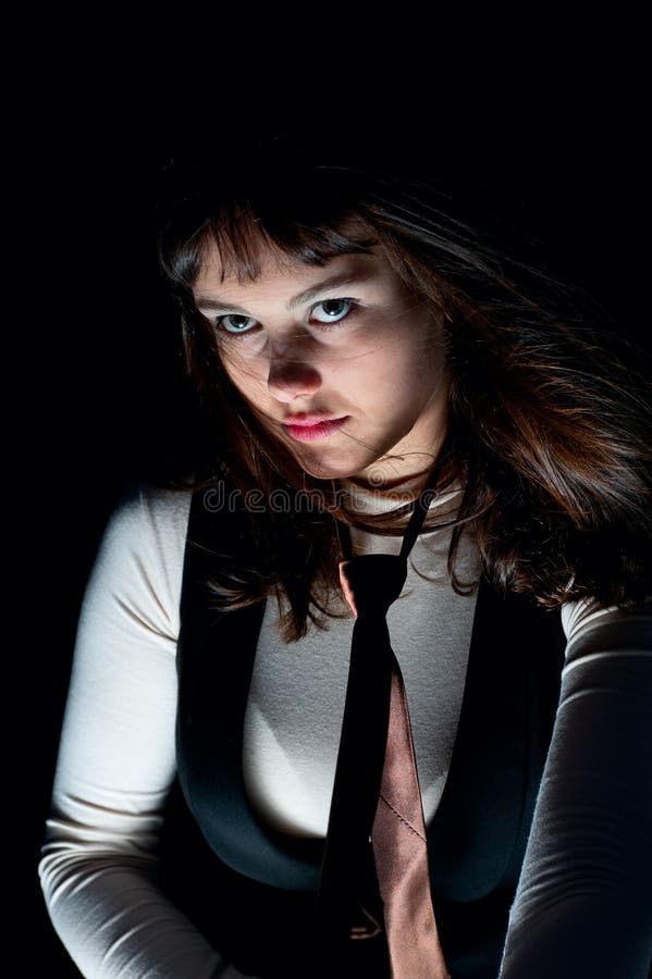 Portrait in low-key stock photo. Image of attractive - 18113288