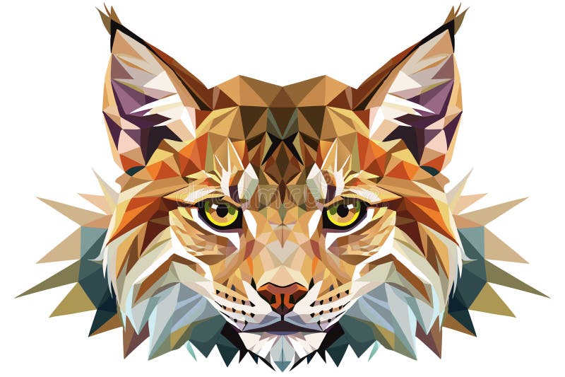Portrait of a Lynx in Low Poly Style. Stock Vector - Illustration of ...