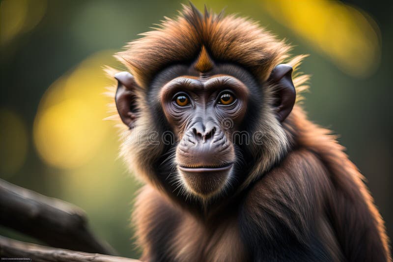 Portrait of a Macaque Monkey, Close-up Portrait. Generative Ai Stock ...