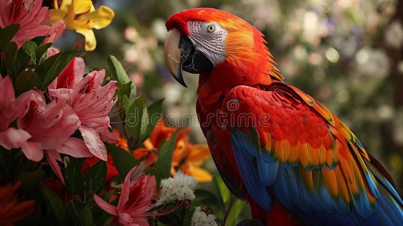 Portrait of a Macaw Parrot in Nature. Selective Focus Stock ...