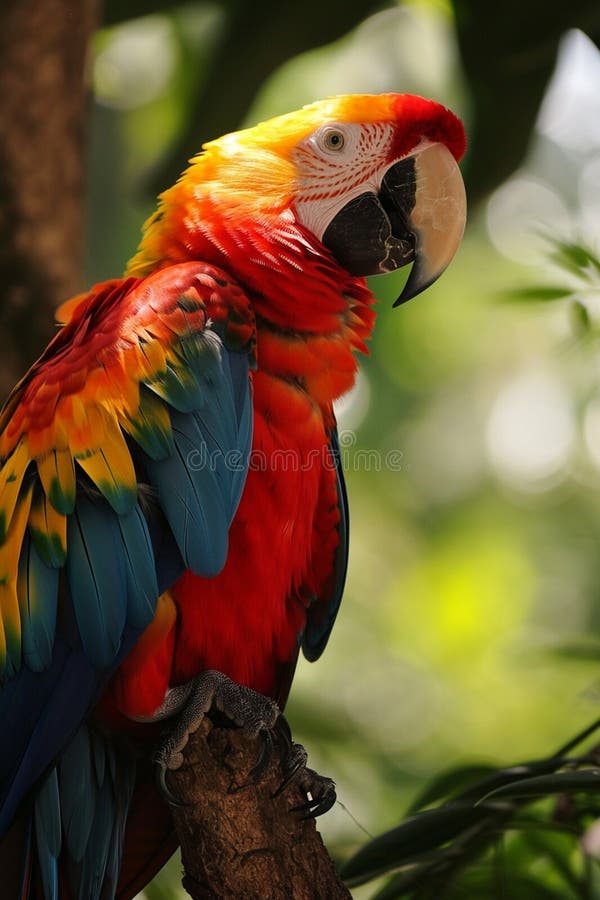 Portrait of a Macaw Parrot in Nature. Selective Focus Stock ...
