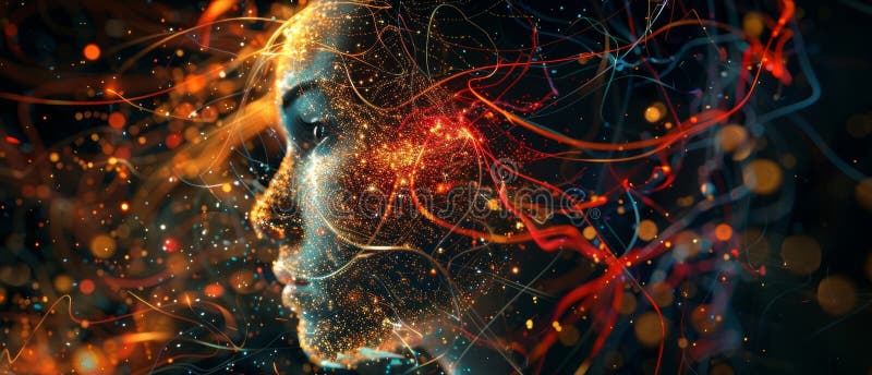 A Portrait Made Up of Tangled Threads Representing the Complexity and ...