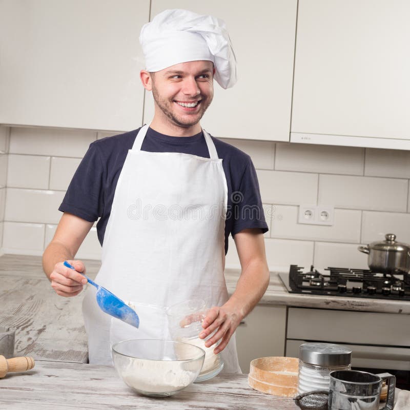 Portrait of a male chef stock photo. Image of bread, natural - 85789178