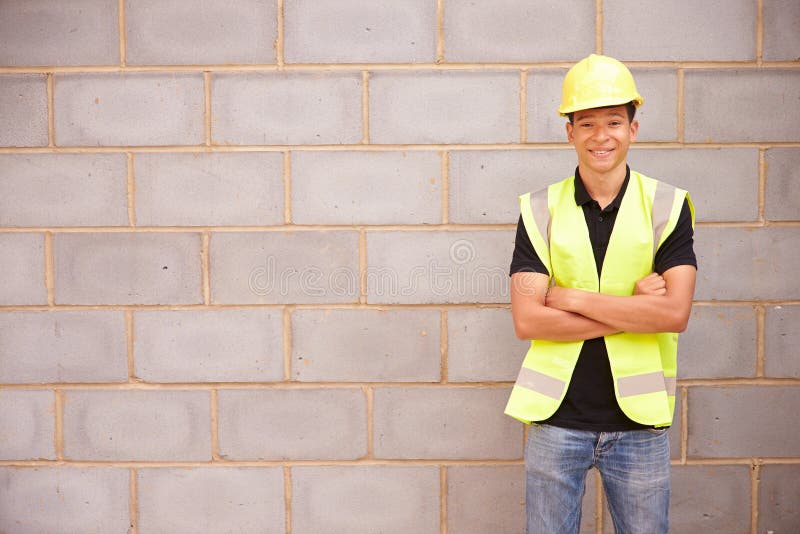 Portrait of Male Construction Worker on Building Site Stock Photo ...