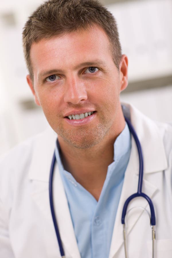 Portrait of male doctor stock image. Image of heal, closeup - 7618133