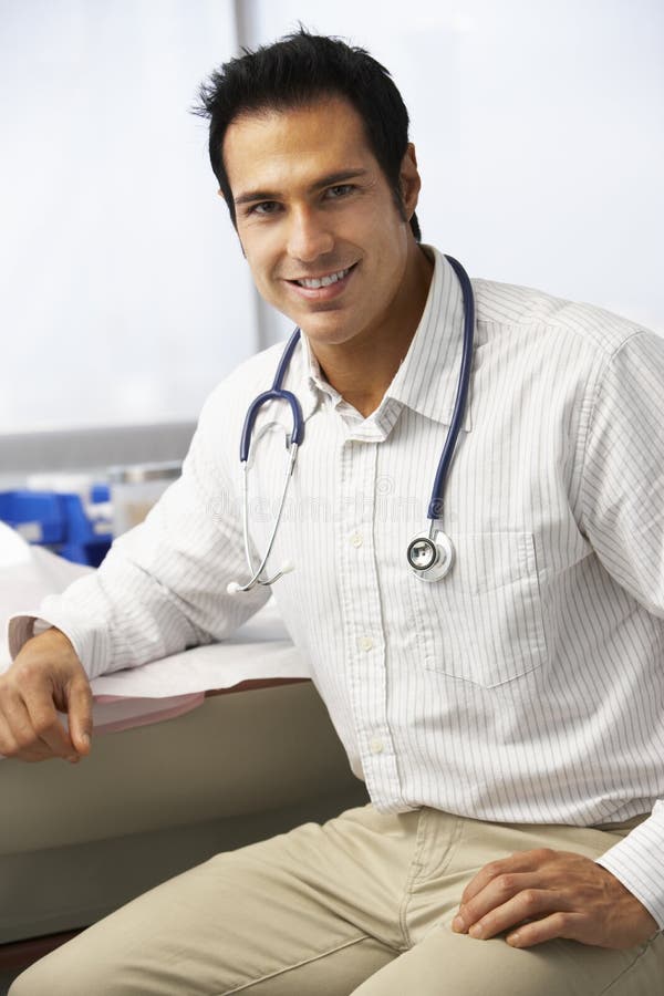 Portrait of Male Doctor in Surgery Stock Image - Image of records ...