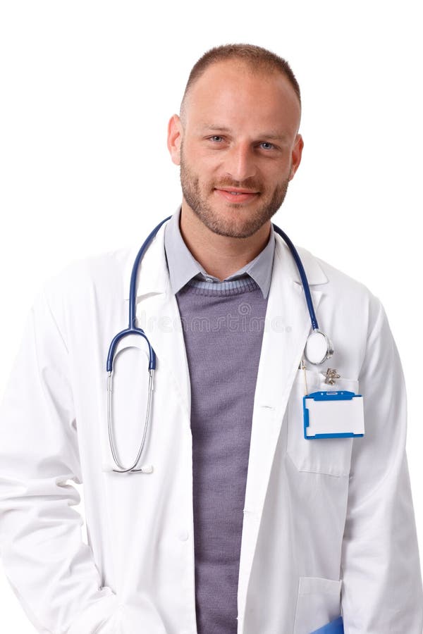 Portrait of male doctor stock image. Image of goodlooking - 43955393