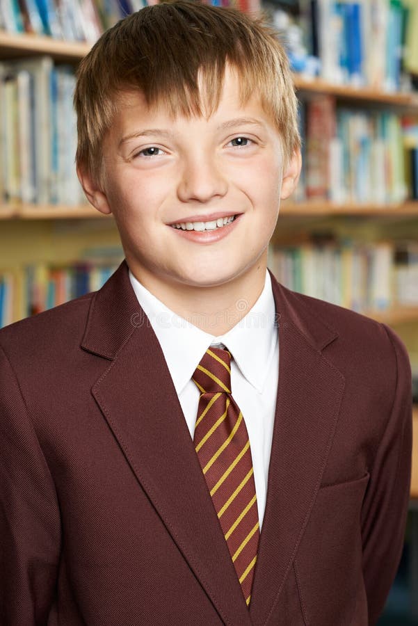 Portrait of Male Elementary School Pupil in Uniform Stock Photo - Image ...