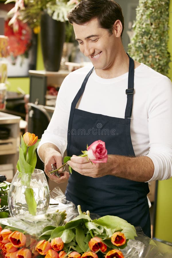 Portrait of Male Florist in Shop Stock Image - Image of bouquet, flower ...