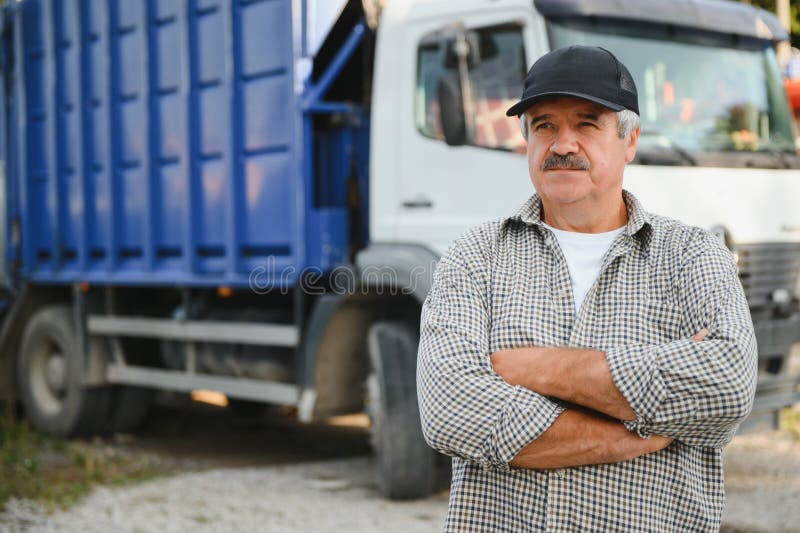 Portrait of a Male Garbage Truck Driver Stock Image - Image of garbage ...
