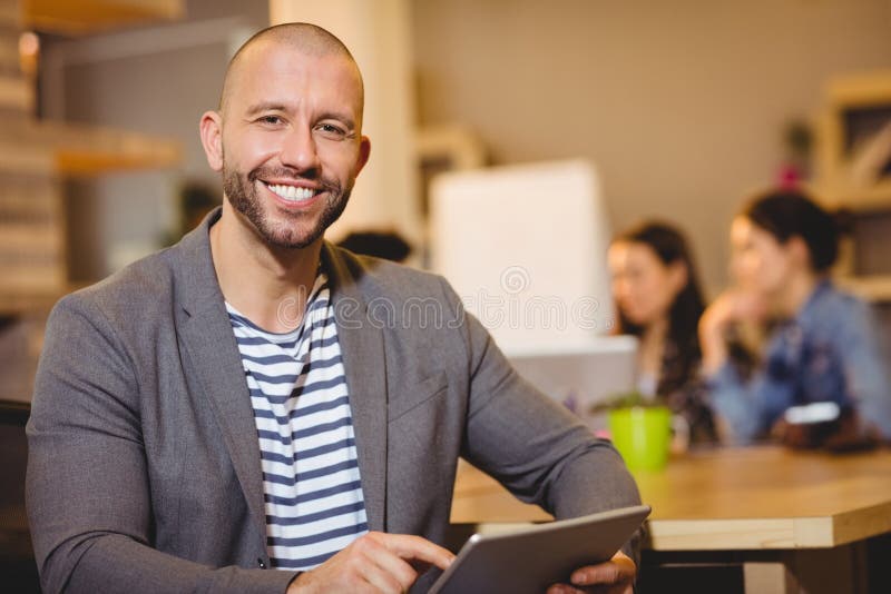 Portrait of Male Graphic Designer Using Digital Tablet Stock Image ...