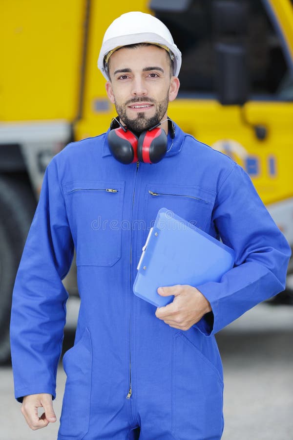 Portrait Male Industrial Technician Outdoors Stock Photo - Image of ...
