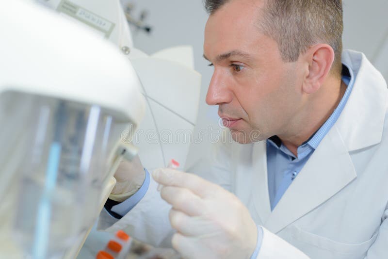 Portrait Male Laboratory Worker Stock Photo - Image of apparatus ...