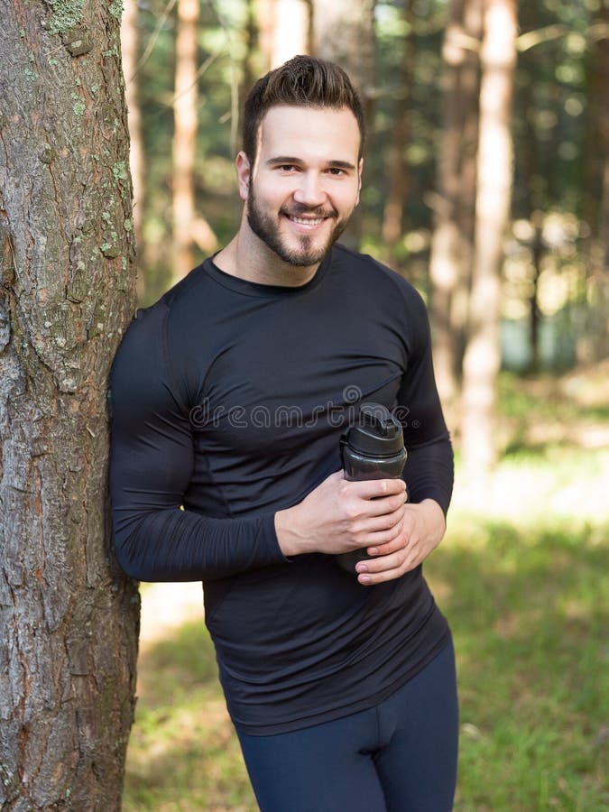 Portrait of Male Runner after Jogging Stock Image - Image of fitness ...