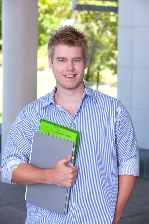 Portrait of male student stock image. Image of camera - 9389755