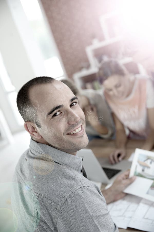 Portrait of a Male Student Working Stock Image - Image of european ...