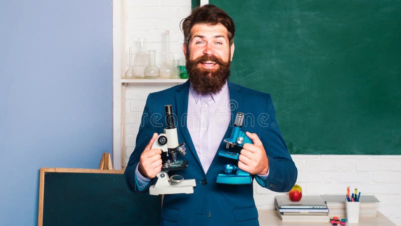 Portrait of Male Teacher in Class. Funny Tutor. Stock Photo - Image of ...