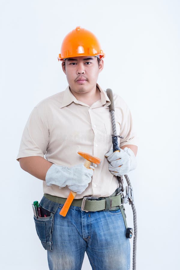 Portrait of Male Technician Stock Photo - Image of isolated, industrial ...