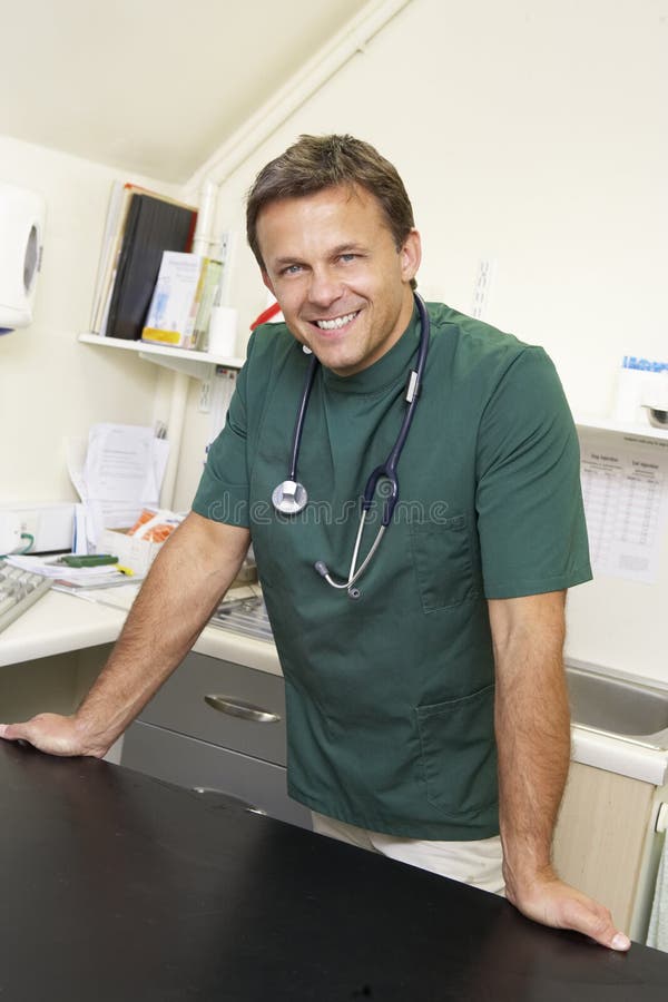 Portrait of Male Vet in Surgery Stock Photo - Image of career, aged ...
