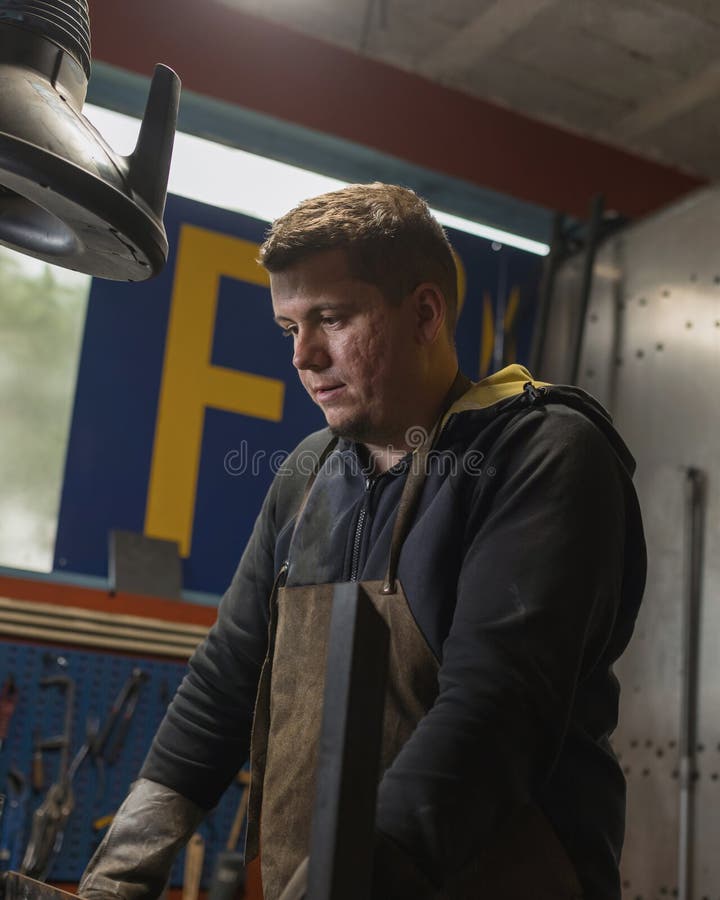 Portrait of male welder stock image. Image of career - 365667907