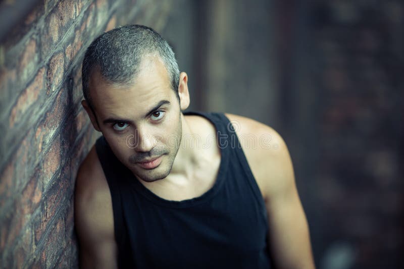 Adult Man Portrait Cheerful Wink Expression Stock Photo - Image of ...