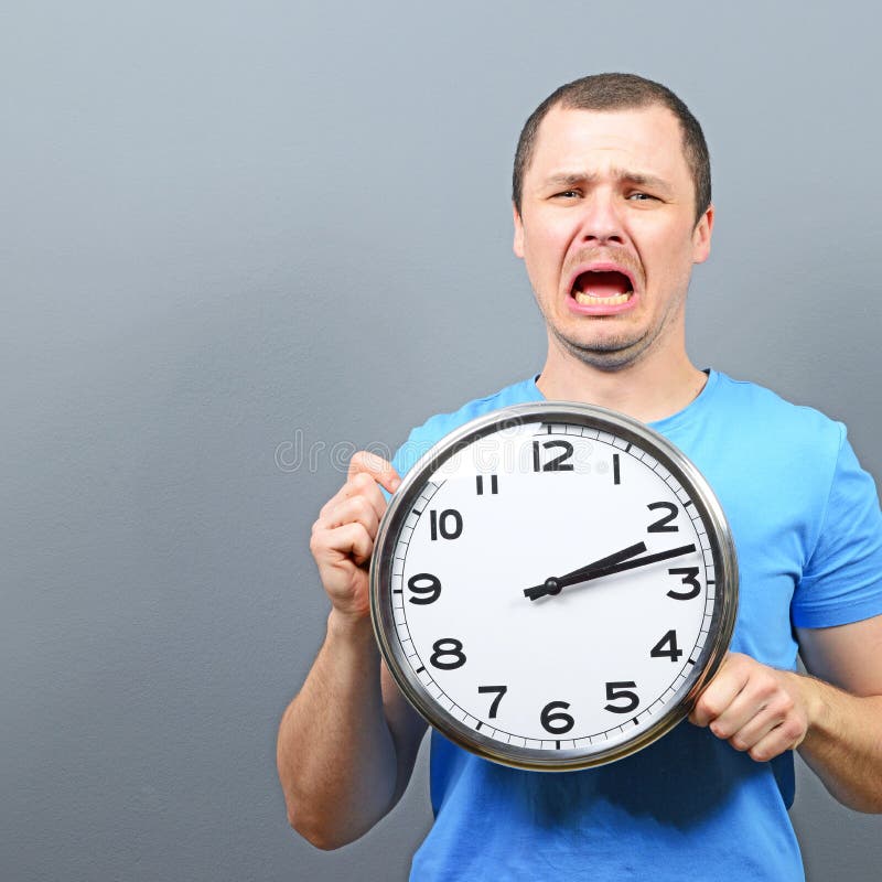 Portrait of Man Afraid of Getting Late Concept Stock Photo - Image of ...